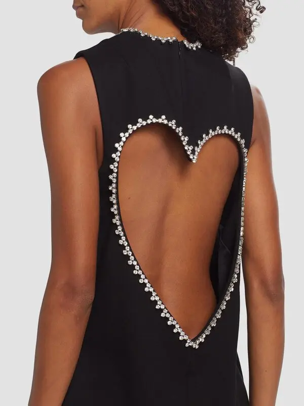 AREA Crystal Heart Shift Dress