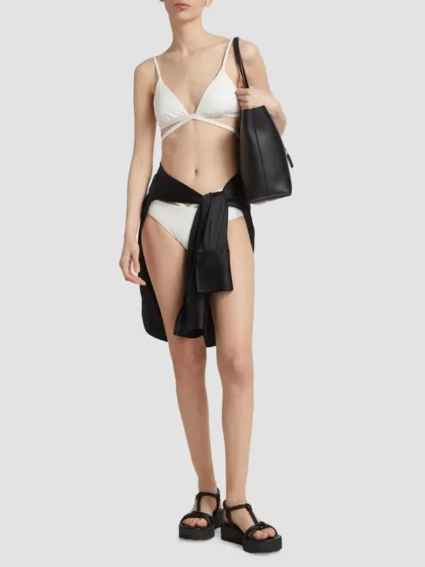 Simkhai Harlen Strappy Triangle Bikini Top - White