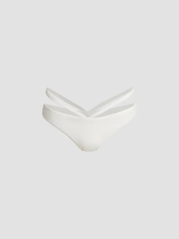Simkhai Emmalynn Strappy Bikini Bottoms - White
