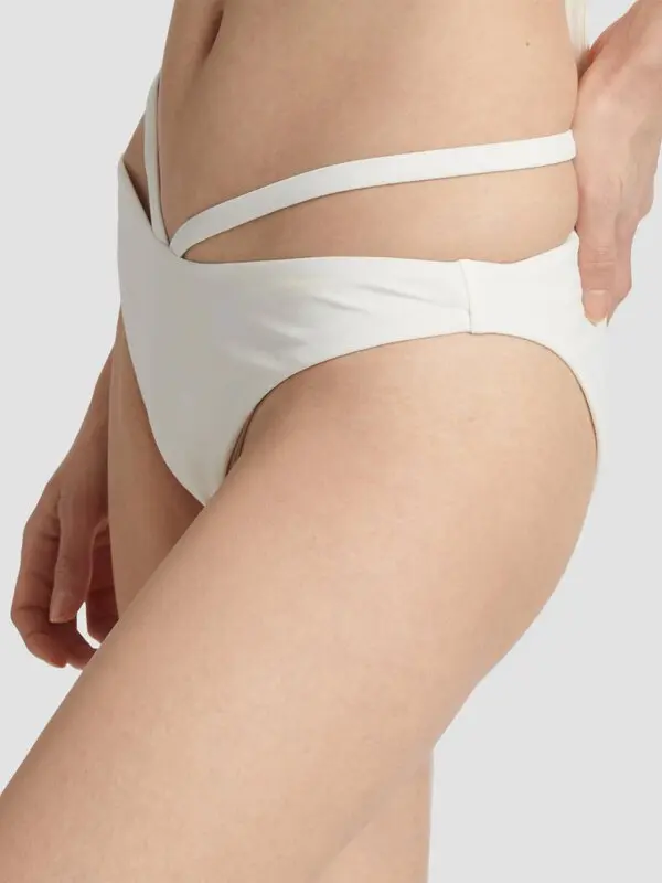 Simkhai Emmalynn Strappy Bikini Bottoms - White