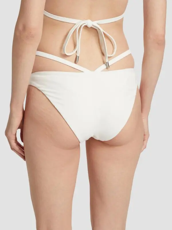 Simkhai Emmalynn Strappy Bikini Bottoms - White
