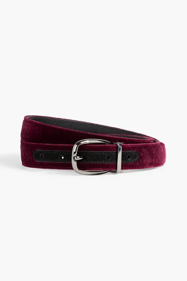 Dolce & Gabbana Velvet Belt DOLCE & GABBANA Belt Black Velvet Leather Gold Tone Metal  main image 4