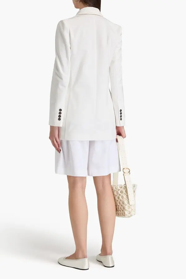 Brunello Cucinelli Bead-embellished Cotton-blend Jersey Blazer - Ivory