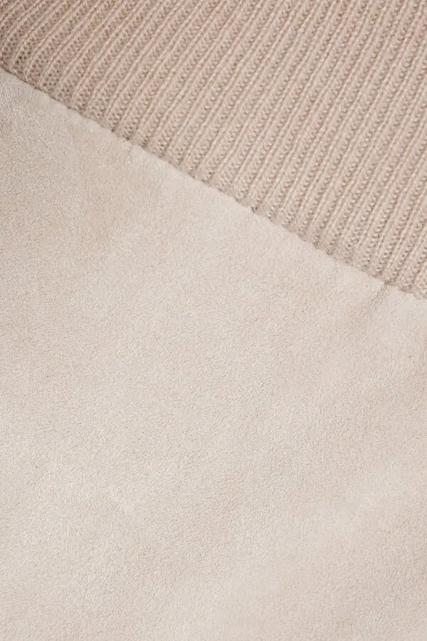 Brunello Cucinelli Cashmere And Suede Tapered Pants