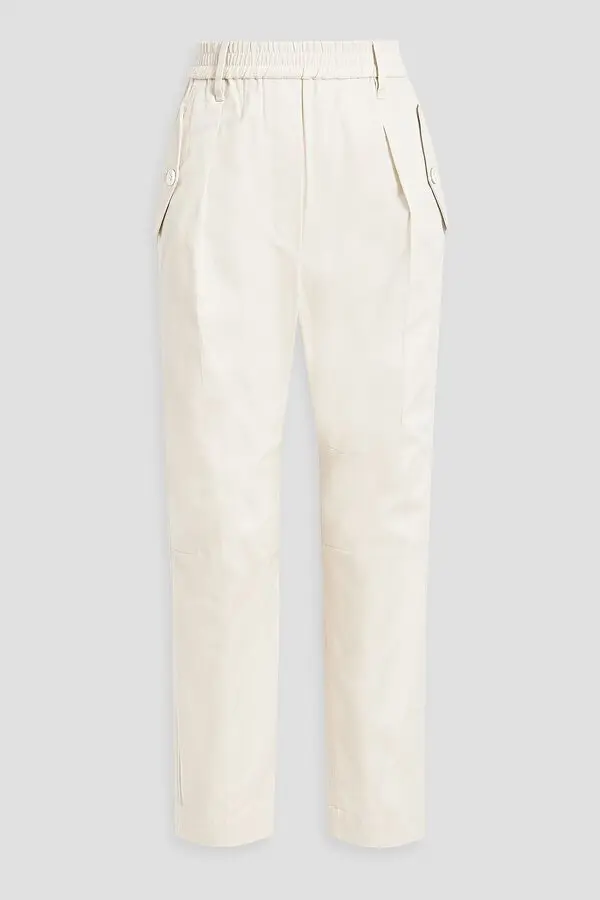 Brunello Cucinelli Pleated Tapered Cotton-blend Twill Pants