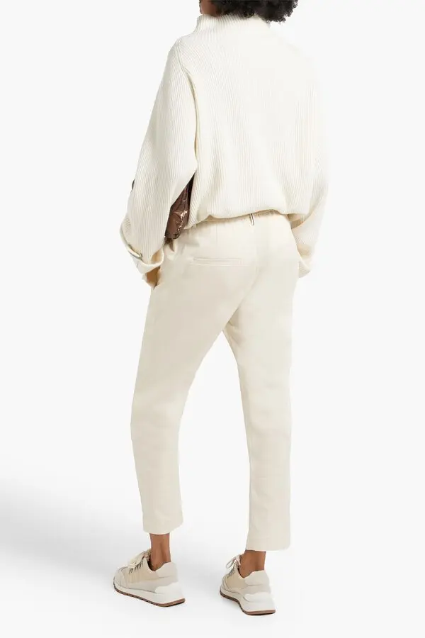 Brunello Cucinelli Pleated Tapered Cotton-blend Twill Pants