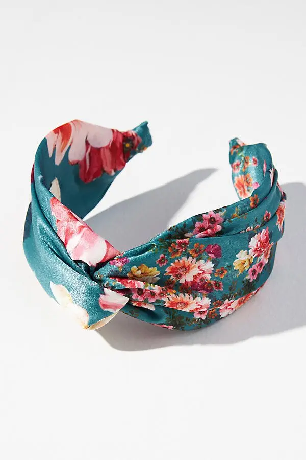 Anthropologie Kachel Garden Floral Knot Headband In Green  display picture 3