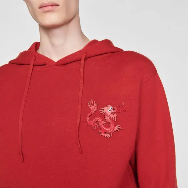 Sandro Dragon Patch Hoodie