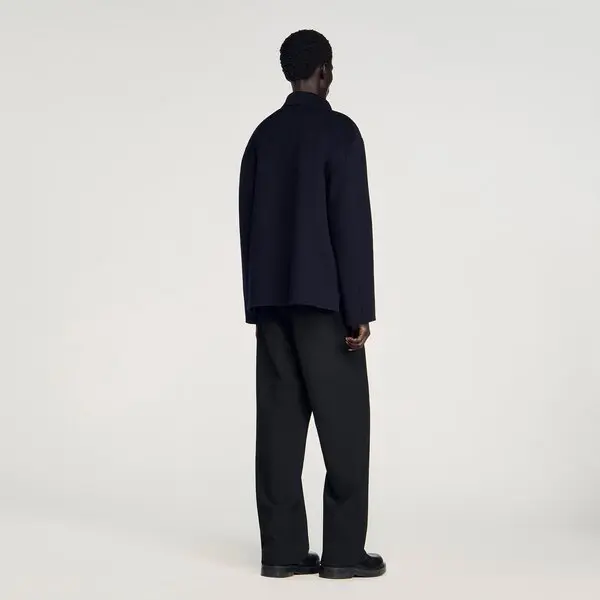 Sandro Zipped Overshirt - Navy Blue