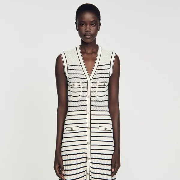 sandro striped knit midi dress sandro striped knit midi dress SANDRO striped midi dress