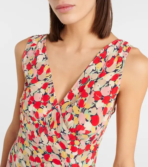 knee length dresses for ladies Sandrine Midi Dress in Bohemia Spot Deep Navy main image 1