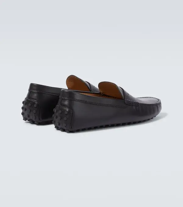 TOD'S Gommino Leather Driving Loafers - Black