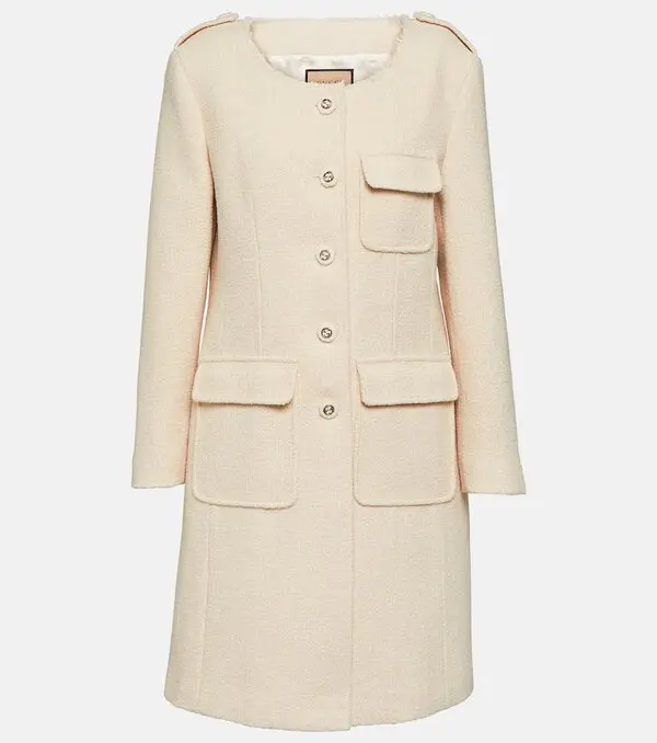 Gucci Embellished Wool-blend Bouclé Coat