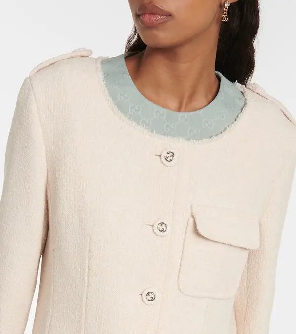 Gucci Embellished Wool-blend Bouclé Coat