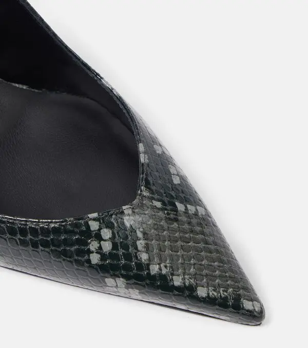 Attico Cheope 105 Leather Slingback Pumps - Black