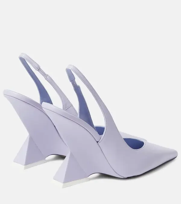 Attico Cheope 105 Leather Slingback Pumps - Purple