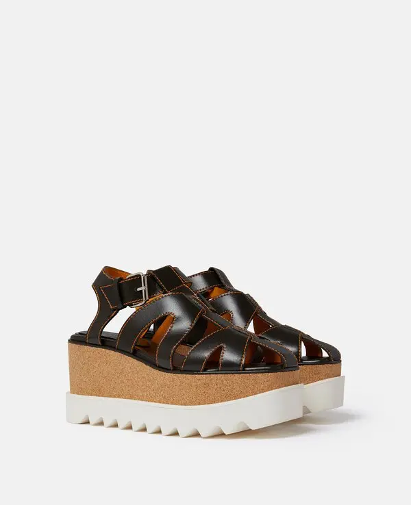 Stella McCartney Elyse Veuve Clicquot Platform Sandals - Chocolate