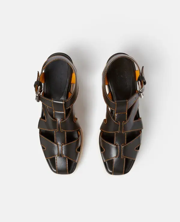 Stella McCartney Elyse Veuve Clicquot Platform Sandals - Chocolate