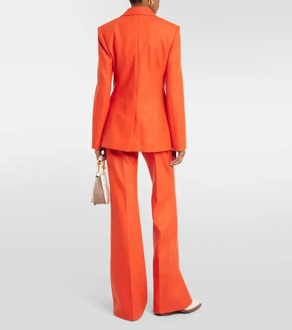 Chloé Felted Wool And Cashmere Jersey Blazer - Orange