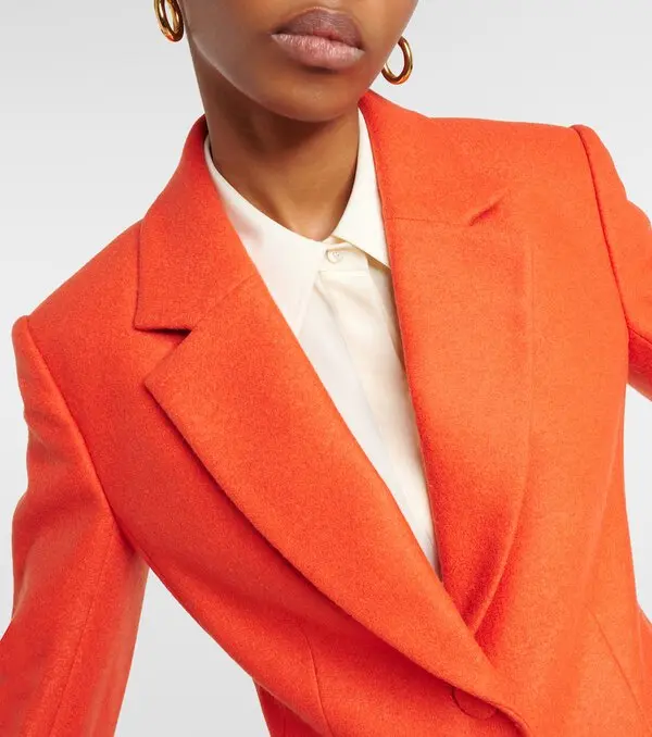 Chloé Felted Wool And Cashmere Jersey Blazer - Orange