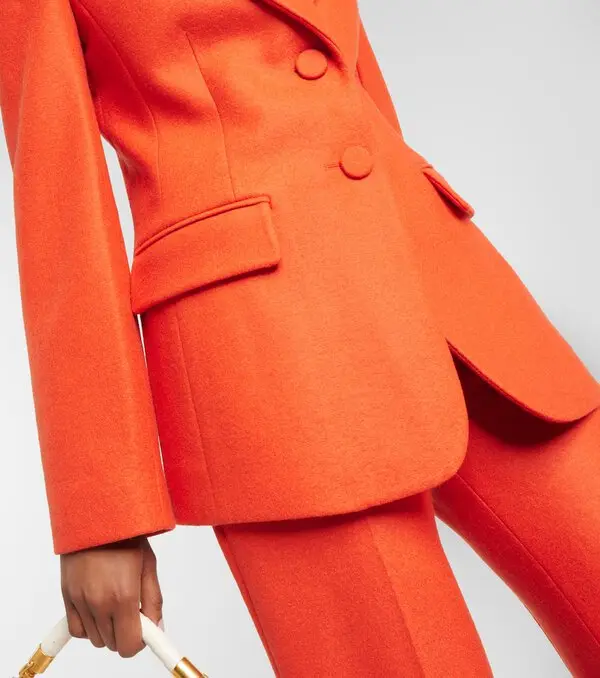 Chloé Felted Wool And Cashmere Jersey Blazer - Orange
