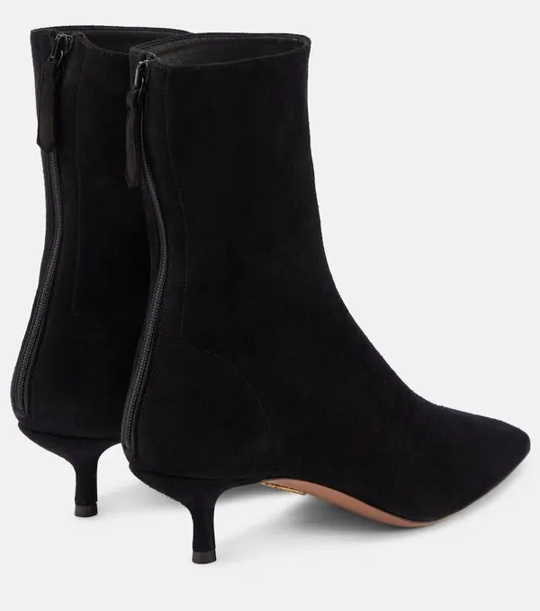 AQUAZZURA Montmartre 50 Suede Ankle Boots - Black