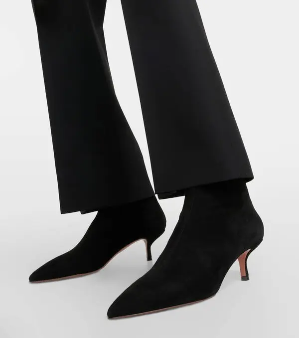 AQUAZZURA Montmartre 50 Suede Ankle Boots - Black