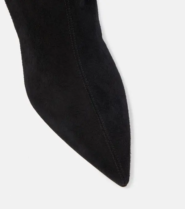 AQUAZZURA Montmartre 50 Suede Ankle Boots - Black
