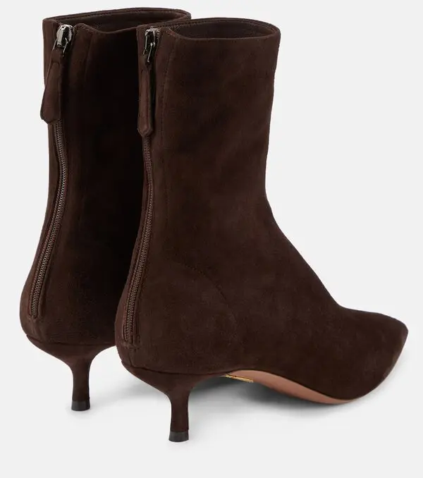 AQUAZZURA Montmartre 50 Suede Ankle Boots - Brown