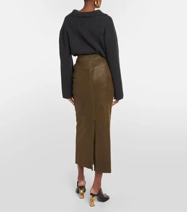 Stouls Beth Leather Midi Skirt
