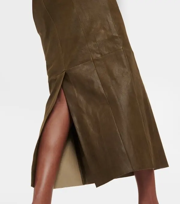 Stouls Beth Leather Midi Skirt