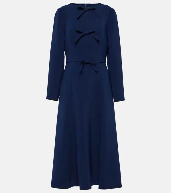 Carolina Herrera Bow-detail Midi Dress - Blue