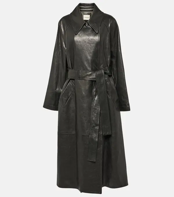 Khaite Minnie Oversized Leather Trench Coat