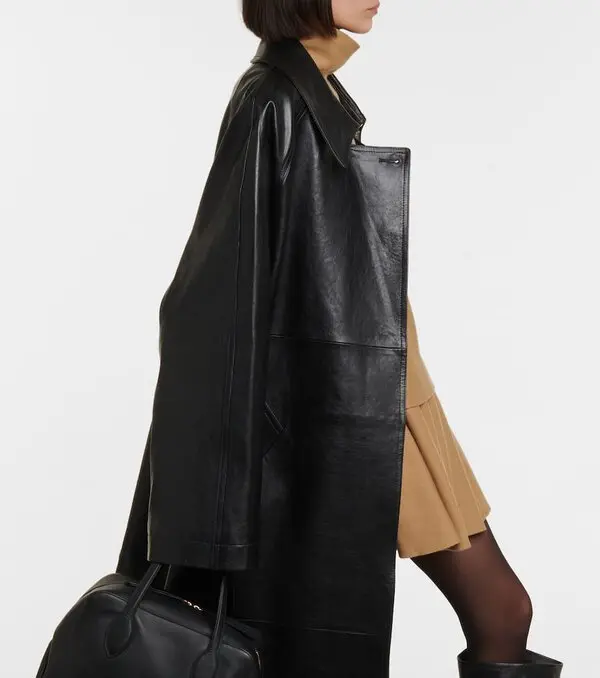 Khaite Minnie Oversized Leather Trench Coat