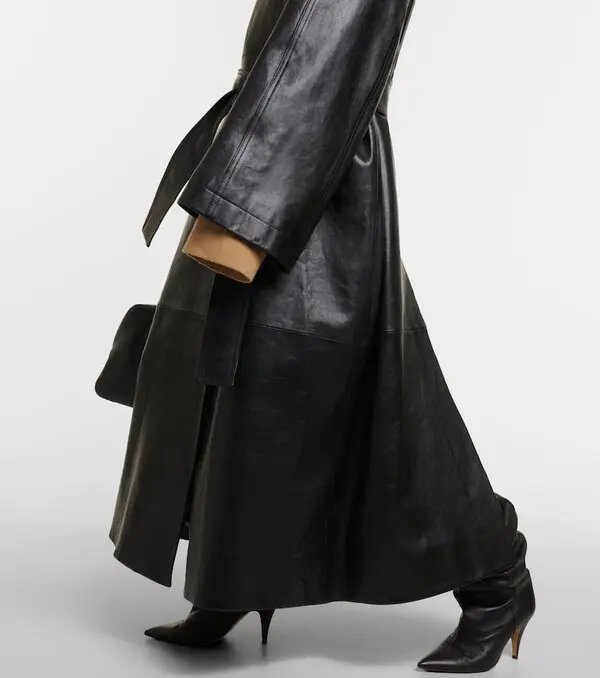 Khaite Minnie Oversized Leather Trench Coat