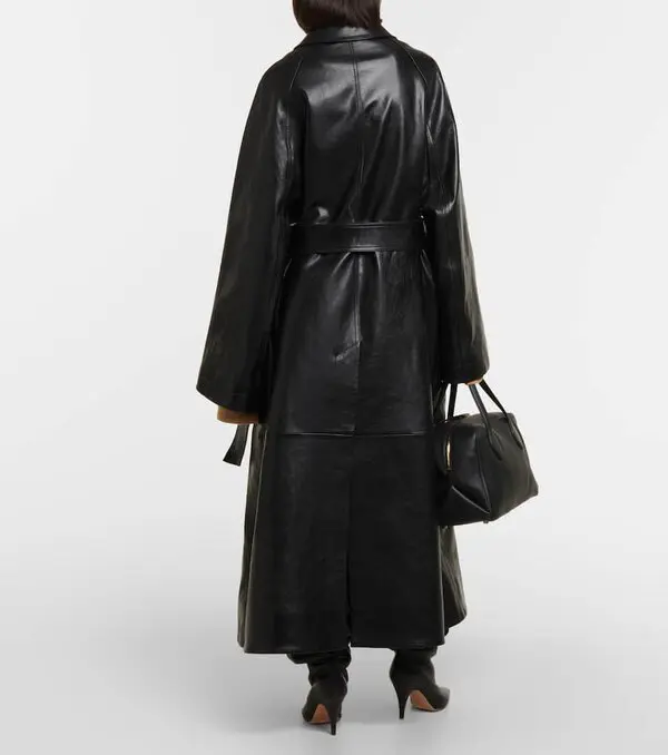 Khaite Minnie Oversized Leather Trench Coat