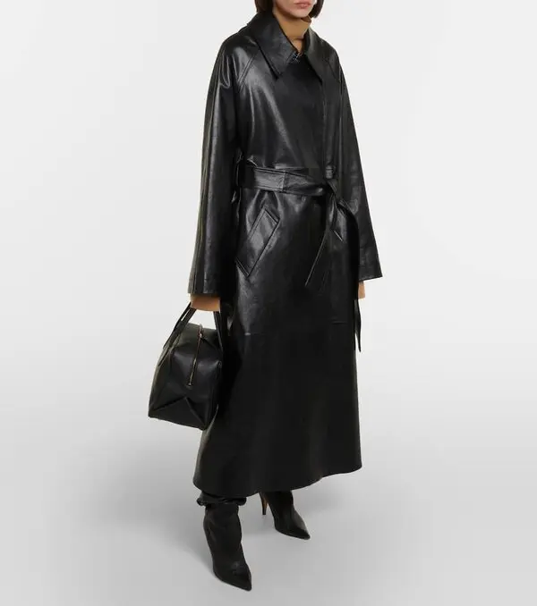 Khaite Minnie Oversized Leather Trench Coat