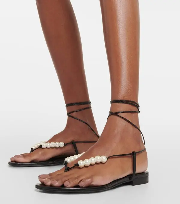 Magda Butrym Faux Pearl Leather Sandals