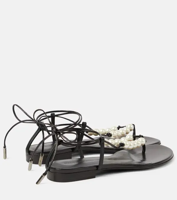 Magda Butrym Faux Pearl Leather Sandals