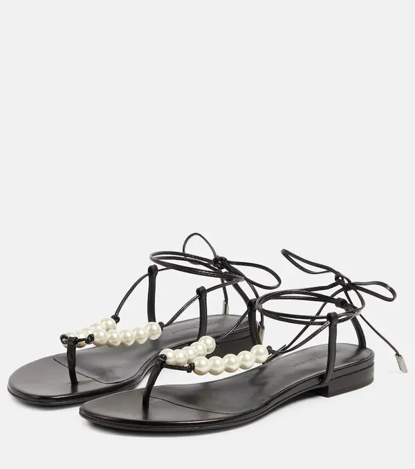 Magda Butrym Faux Pearl Leather Sandals
