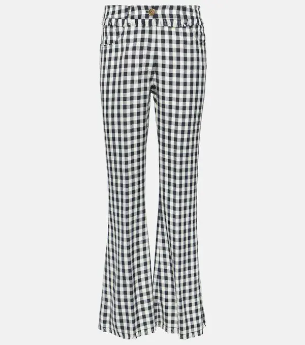 Etro Gingham Flared Pants - Black