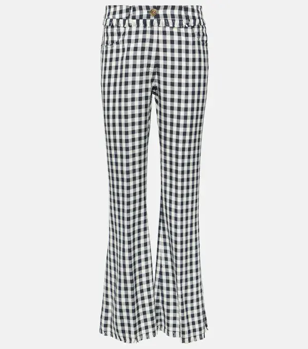 Etro Gingham Flared Pants - Black