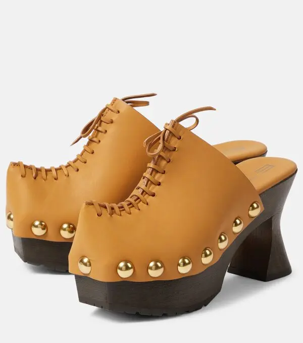 Etro Leather Platform Clogs