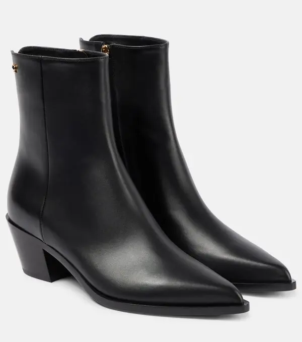 GIANVITO ROSSI Kinney Leather Ankle Boots - Black