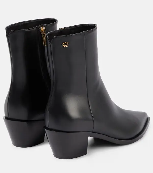 GIANVITO ROSSI Kinney Leather Ankle Boots - Black