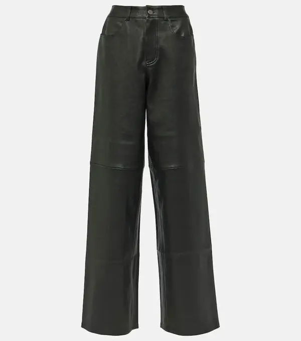 Stouls High-rise Wide-leg Leather Pants