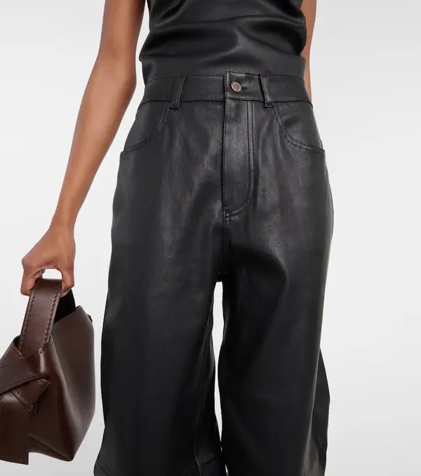 Stouls High-rise Wide-leg Leather Pants