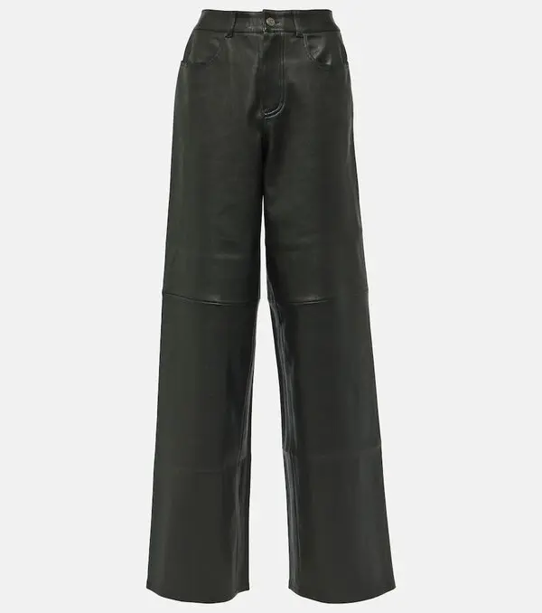 Stouls High-rise Wide-leg Leather Pants