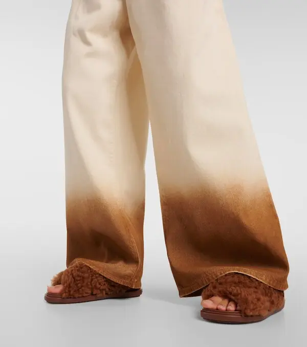 Alanui High-rise Wide-leg Jeans - White