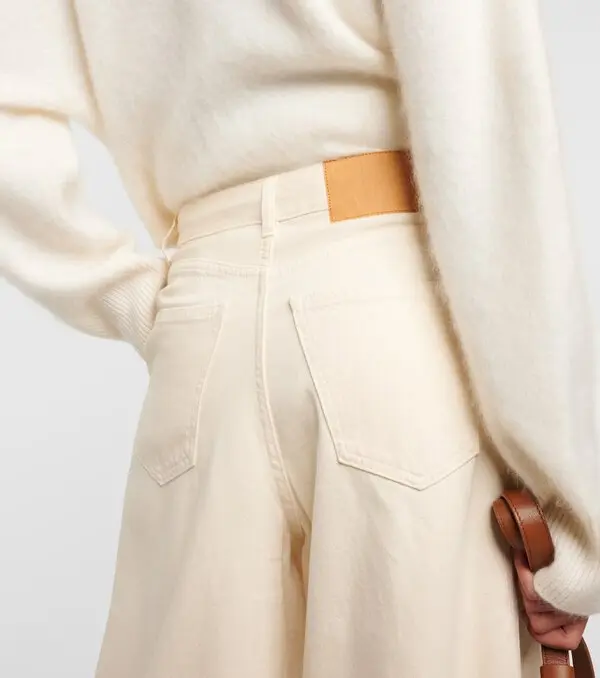Alanui High-rise Wide-leg Jeans - White